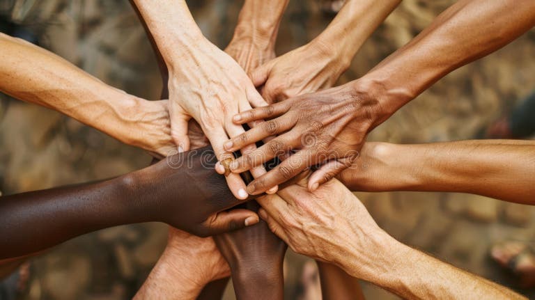 The Hands of Unity. AI Generated Stock Image - Image of support ...