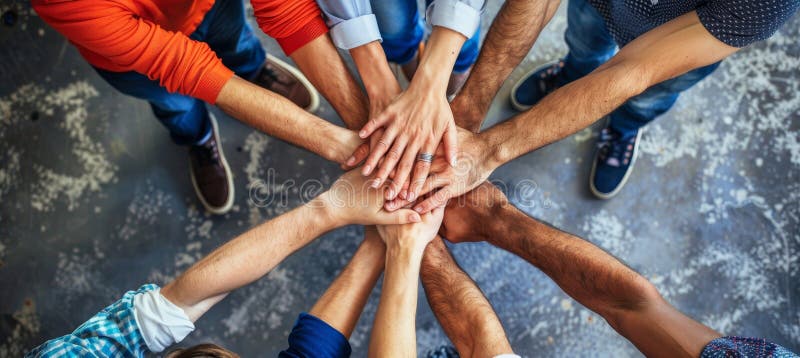 Diverse Hands Joining in Teamwork, Empathy, Partnership, and Social ...