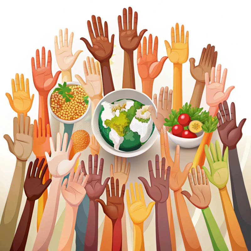 Diverse Hands Reaching for Global Food Stock Photo - Image of nutrition ...
