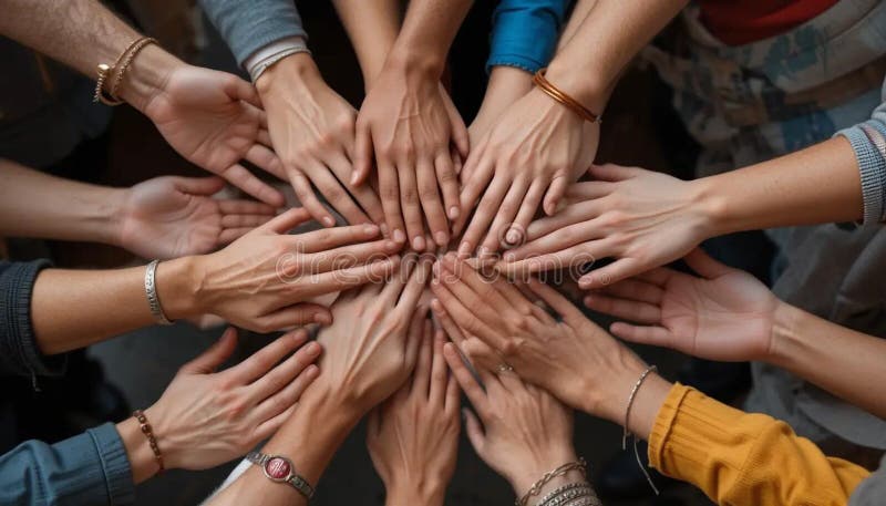 Diverse Hands Reaching Out in Mutual Support Stock Photo - Image of ...