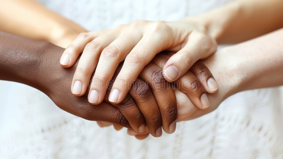 Diverse Hands Stacked in Unity, Symbolizing Teamwork, Support, and ...