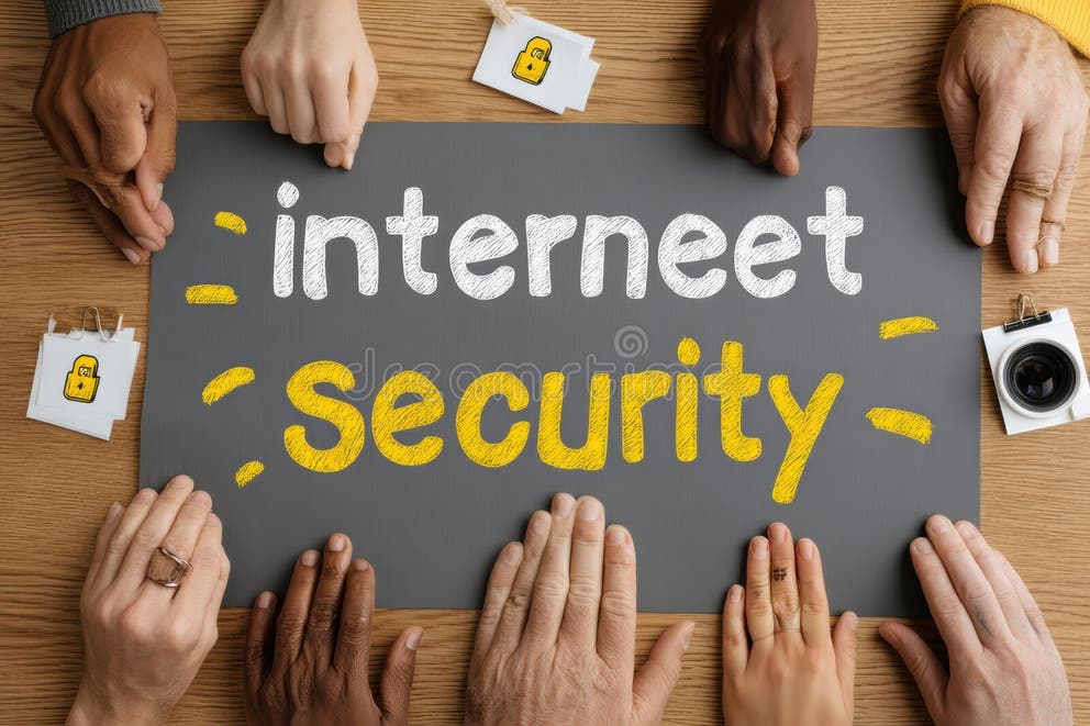 Diverse Hands Symbolizing Unity Under the Theme of Internet Security ...