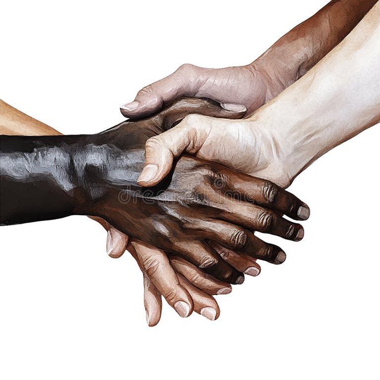 Diverse Hands Unite in Teamwork and Collaboration for Positive Human ...