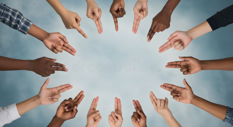 Diverse Hands United in a Circle Forming a Symbol of Unity and ...