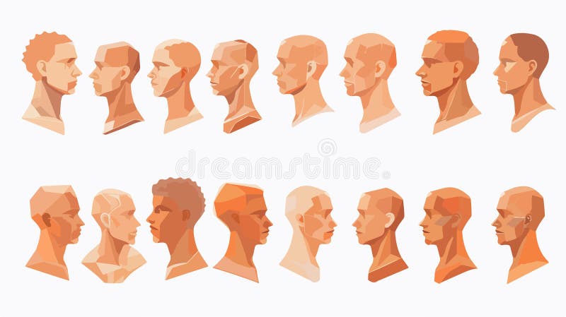 Diverse Human Heads Illustrating Various Thought Processes and Ideas ...