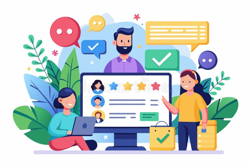 Diverse Individuals Interact with a Digital Platform Displaying ...