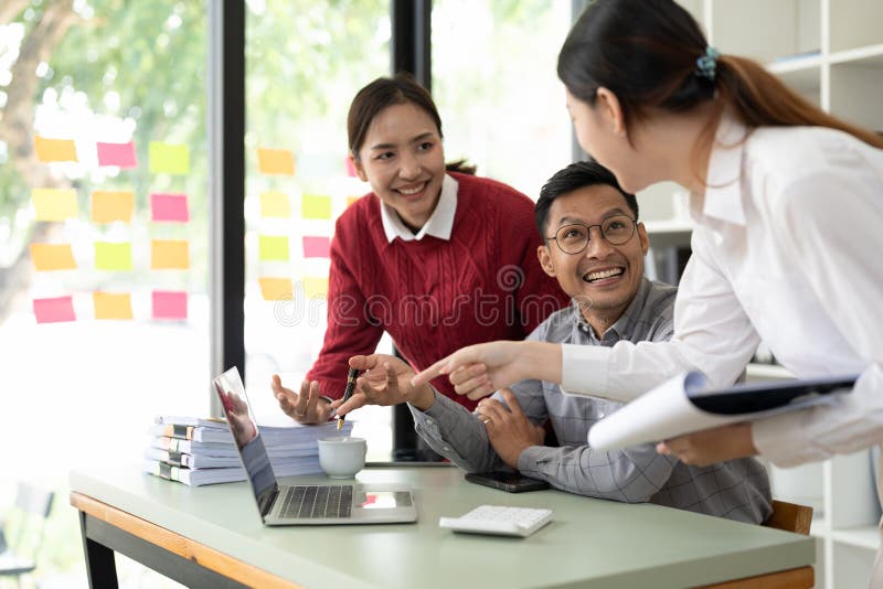 Diverse International Executive Business People Working on Project at ...