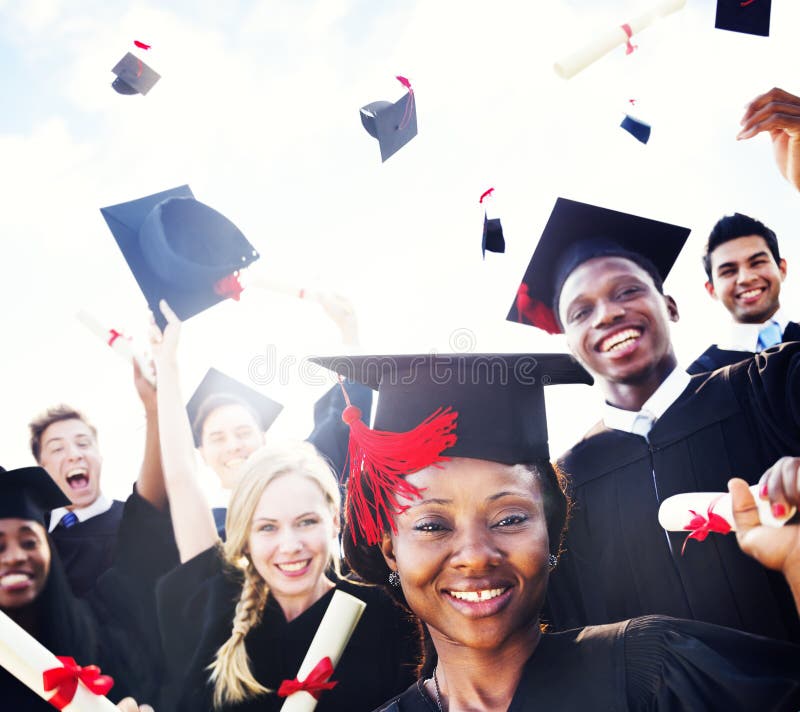 International Students Celebrating Graduation Stock Image - Image of ...