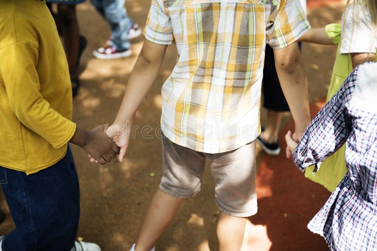 Diverse Kids Holding Hands Together Stock Image - Image of enjoying ...