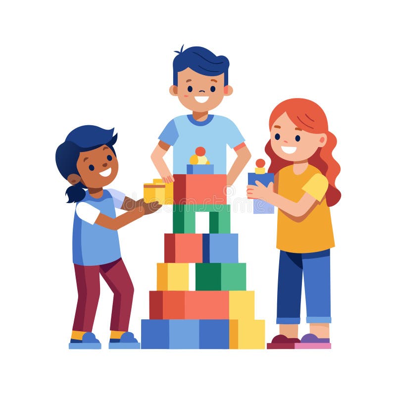 Building Blocks Tower Flat Stock Illustrations – 686 Building Blocks ...