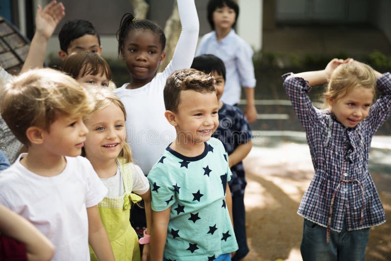 Diverse Kids Standing Together Stock Photo - Image of learn, friends ...