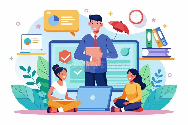 Vibrant Web Based Lecture Stock Illustrations – 1 Vibrant Web Based ...