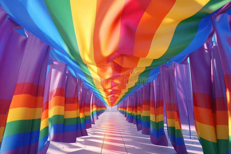 Diverse LGBTQ Flags Arranged in a Captivating. Generative Ai Stock ...