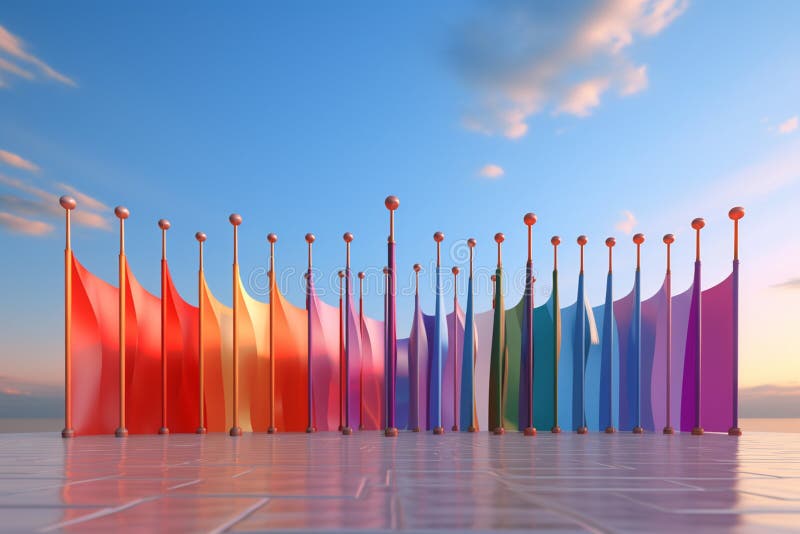 Diverse LGBTQ Flags Arranged in a Captivating. Generative Ai Stock ...