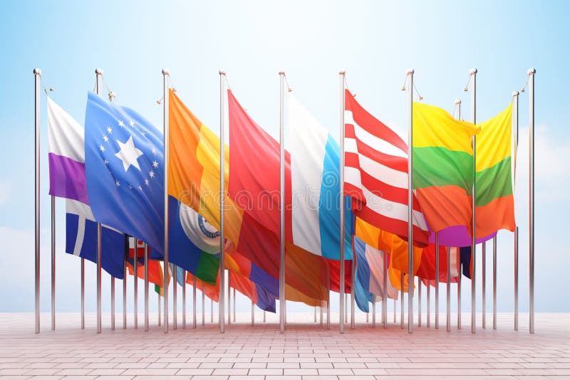 Diverse LGBTQ Flags Arranged in a Captivating. Generative Ai Stock ...