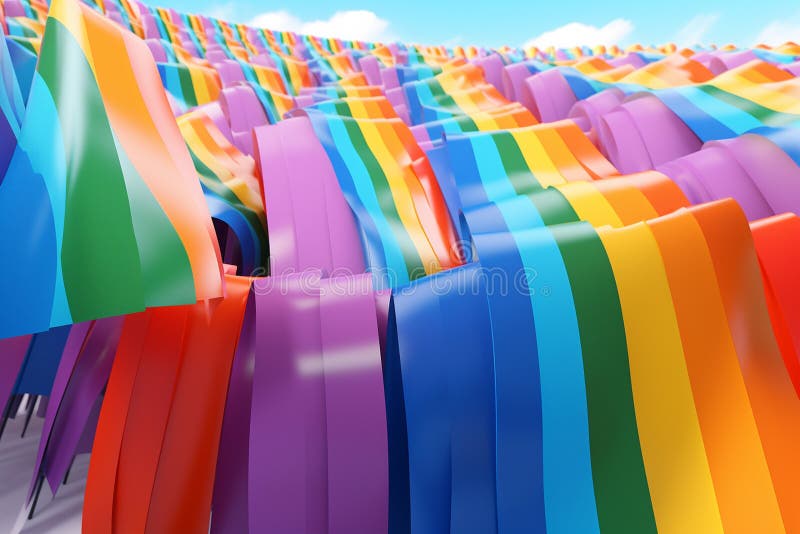 Diverse LGBTQ Flags Arranged in a Captivating. Generative Ai Stock ...