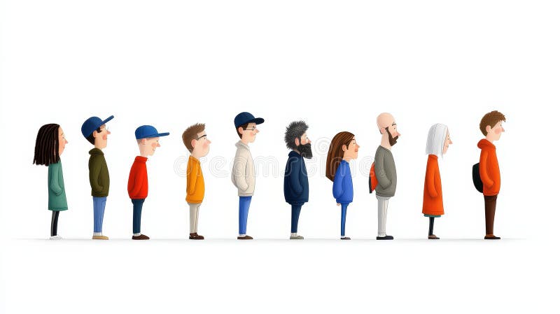 A Diverse Line of Cartoon Characters Represents Various Styles and ...