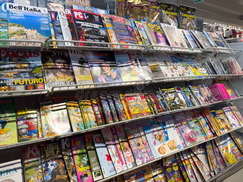 Diverse Magazine Selection in Store with Comics and Lifestyle Interests ...