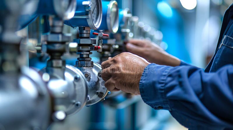 Diverse Male Engineers Operating Industrial Machinery. Concept of ...