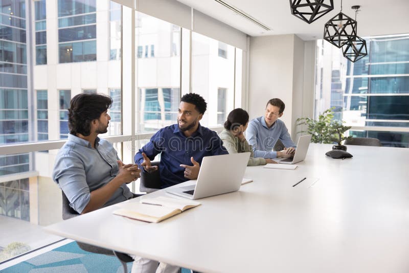 Diverse Male Project Managers Meeting in Co-working Space Stock Photo ...