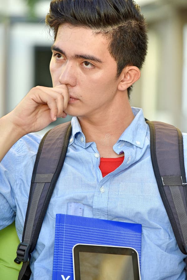 Diverse Male Student Wondering Stock Image - Image of pupils, male ...
