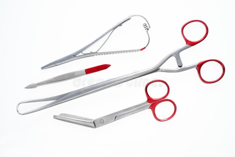 Surgical Instruments Isolated on White Background Stock Image - Image ...
