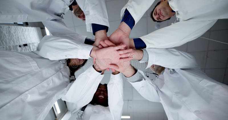 Diverse Medical Team Staff Hands Stack Stock Image - Image of nurse ...