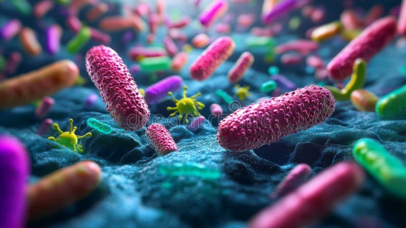 Diverse Microbiome Ecosystem Inside the Human Gut in Vibrant Colors ...