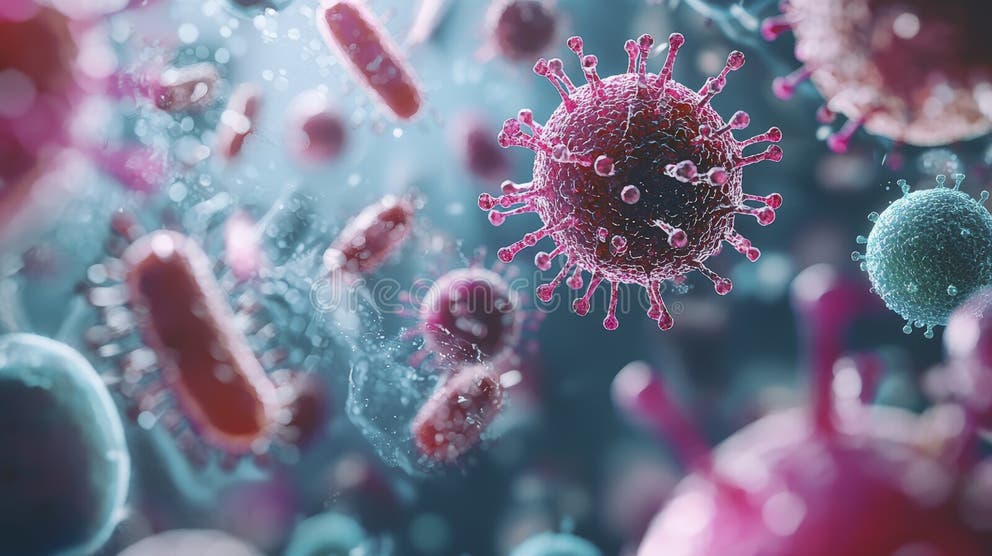 Diverse Microscopic Life Forms in Colorful Cluster Stock Illustration ...