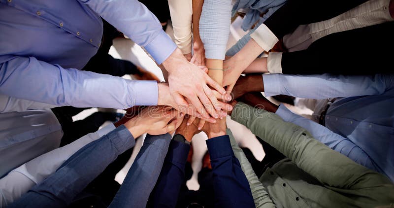 Diverse Multicultural Hand Stack in Circle Stock Image - Image of ...