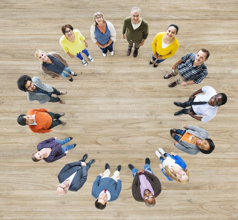 Diverse Multiethnic Colorful People Forming a Circle Stock Image ...
