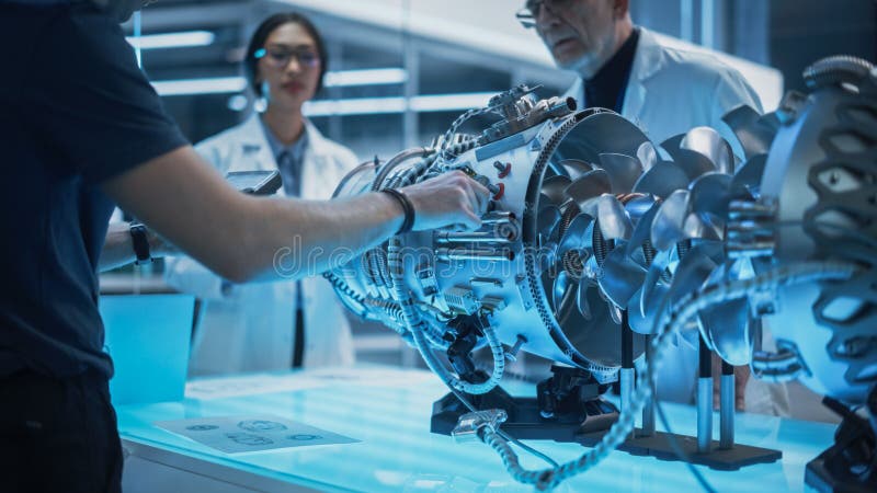 Diverse Multiethnic Team of Industrial Engineers Gathered Around a ...