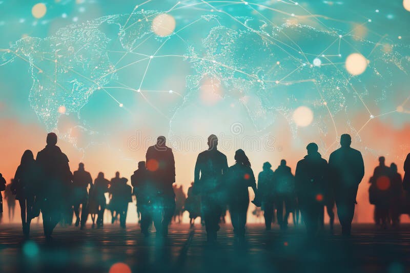 Diverse Multinational Team Engaging in Global Communication Network ...