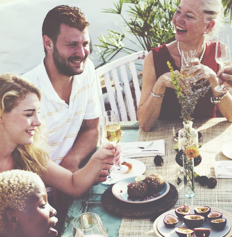 Diverse Neighbors Drinking Party Yard Concept Stock Photo - Image of ...