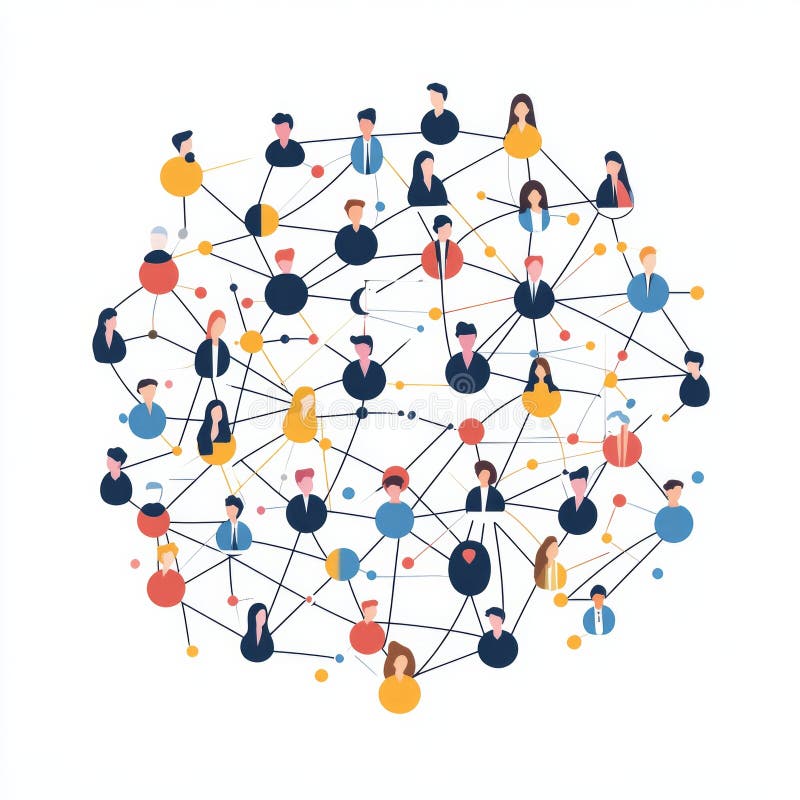 Global Network People Interconnected Individuals Collaborative ...