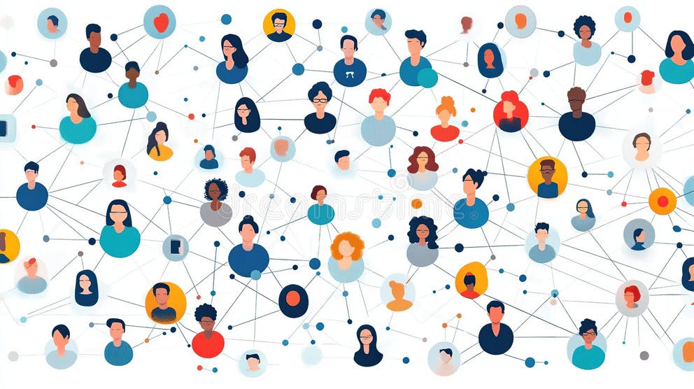 Diverse Network of Interconnected People Stock Illustration ...