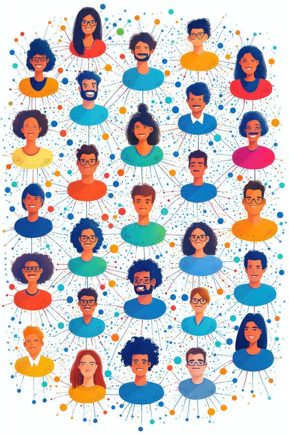 Connected People Network Illustration Stock Illustration - Illustration ...