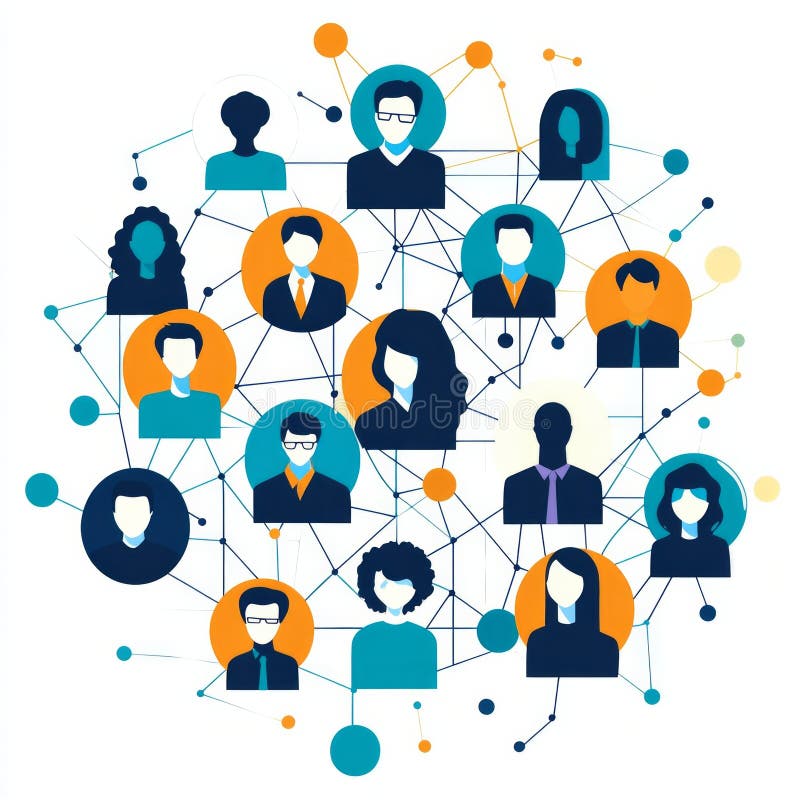 Diverse Network People Connecting Interconnected Nodes Lines Stock ...