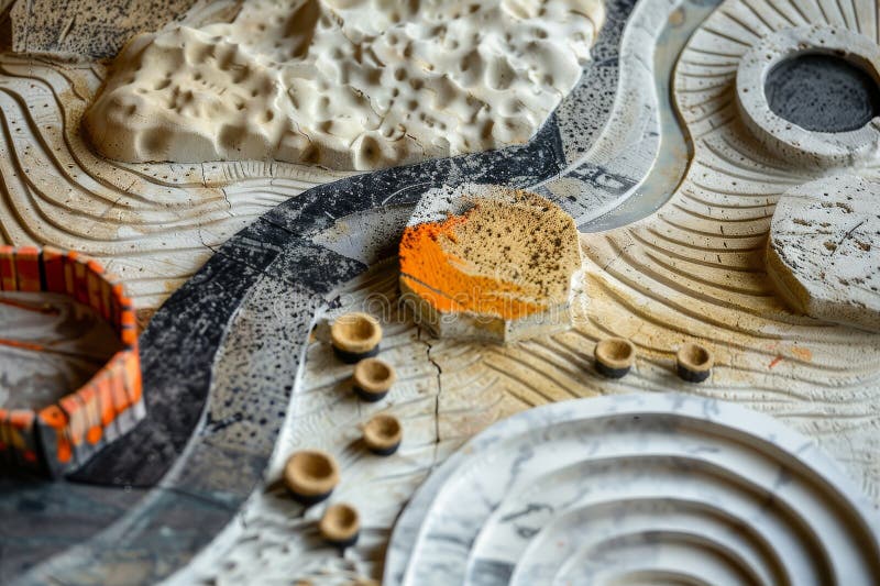 Diverse Objects Arranged on Table, Experiment with Contrasting Textures ...