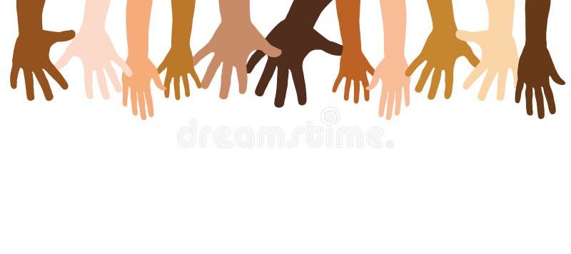 Many Multicultural Hands Form a Circle Stock Illustration ...