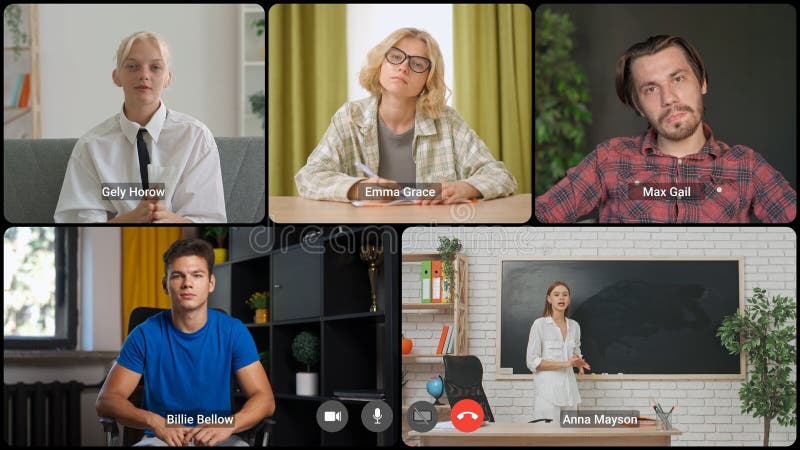 Diverse Participants in a Virtual Classroom Discussion Stock Image ...