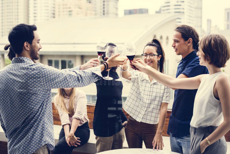 Diverse People Cheers Together at a Party Stock Image - Image of people ...