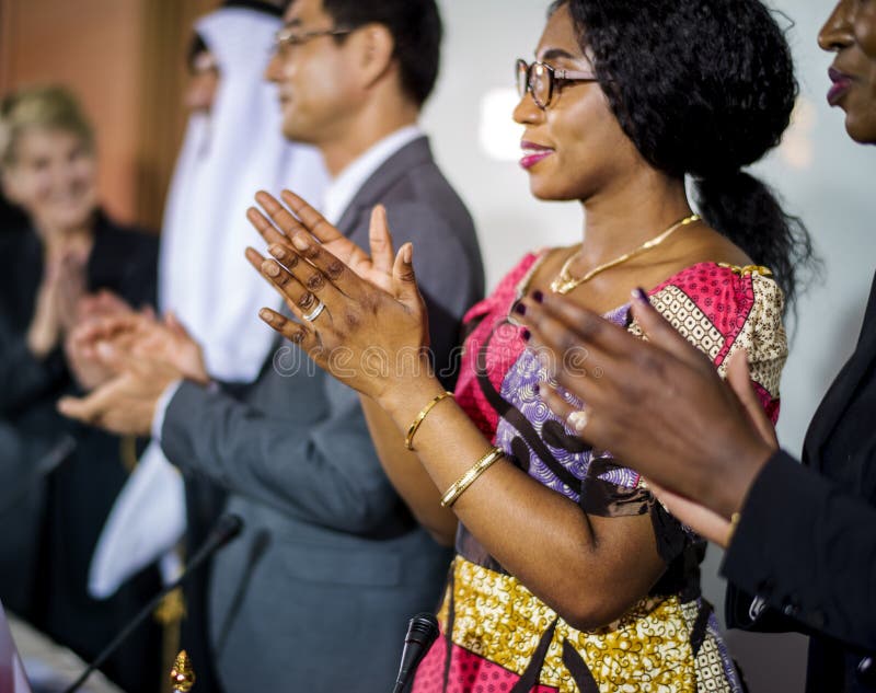 Diverse People Clapping Hands Conference Stock Image - Image of ...