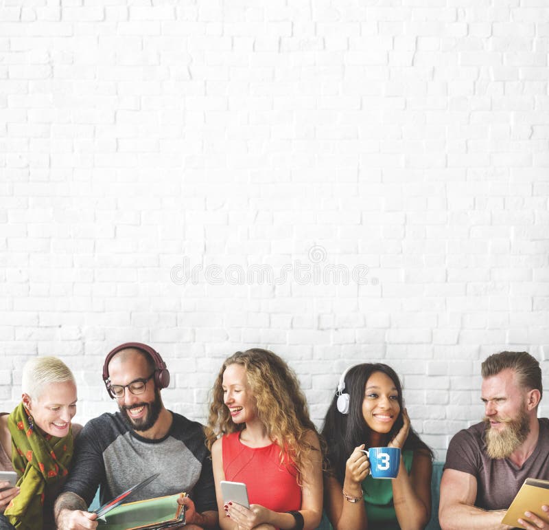 Diverse People Community Togetherness Technology Music Concept Stock ...