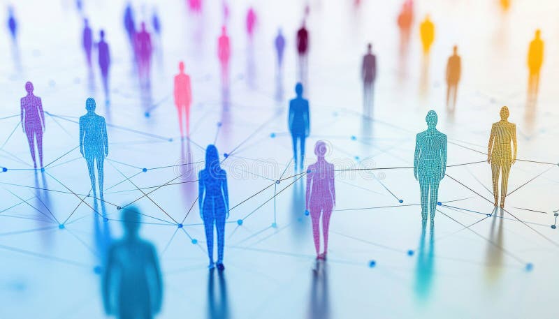 Diverse People Connecting Together Using Lines of Communication Stock ...