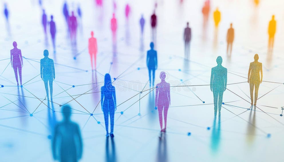 Diverse People Connecting Together Using Lines of Communication Stock ...