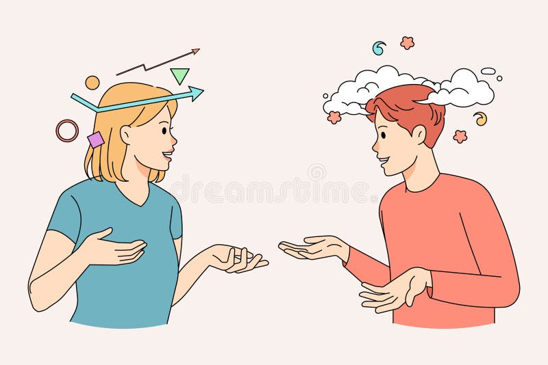 Diverse People with Different Mindset Communicate Stock Vector ...