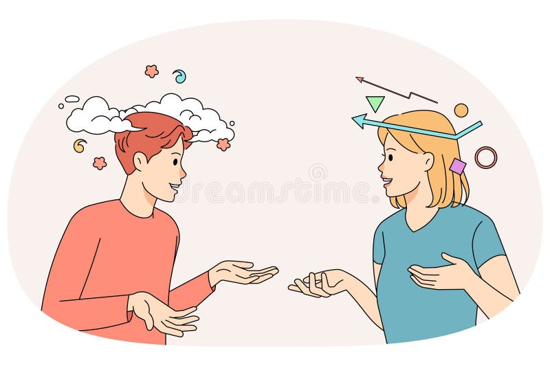 Diverse People with Different Mindset Communicate Stock Vector ...