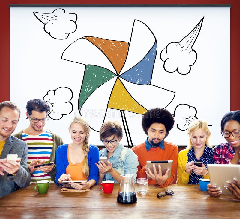 Diverse People Digital Devices Wireless Communication Concept Stock ...