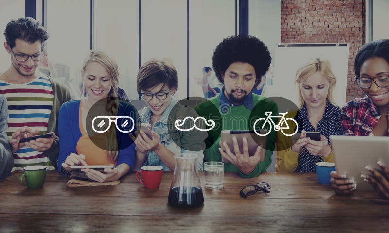 Diverse People Digital Devices Wireless Communication Concept Stock ...